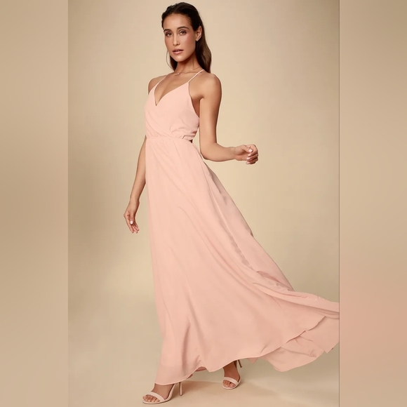 Lulus | Dresses | Lulus Everythings All Bright Blush Pink Backless Maxi ...